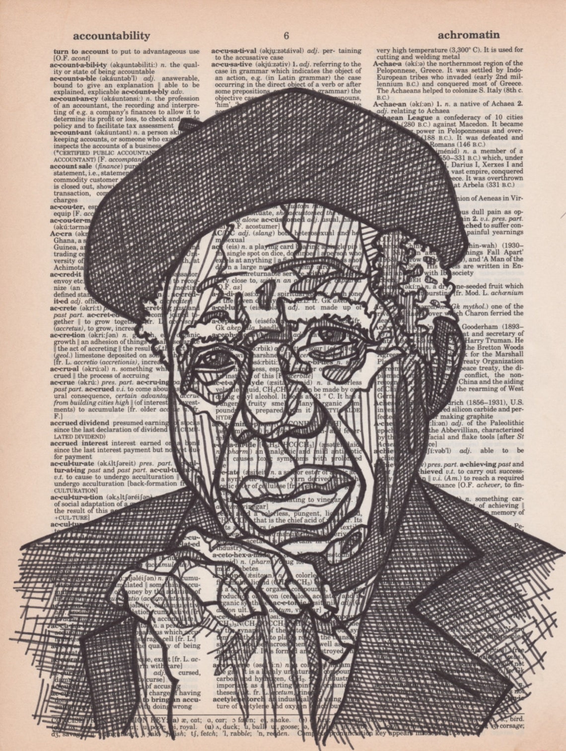 Chinua Achebe Portrait Drawn on an Aged Dictionary Page - Etsy