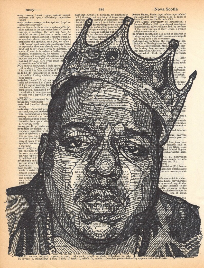 Notorious B.I.G. Portrait on a Dictionary Page With the Term - Etsy