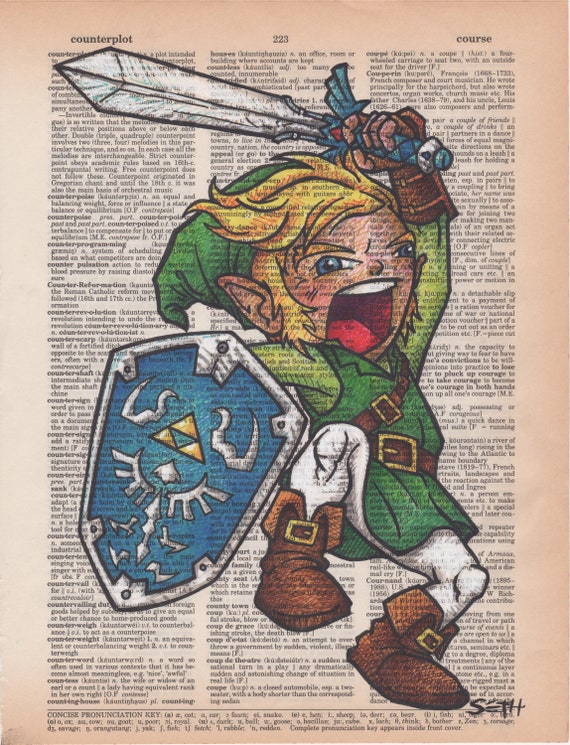 Link From the Legend of Zelda Action Pose Hyrule Triforce | Etsy