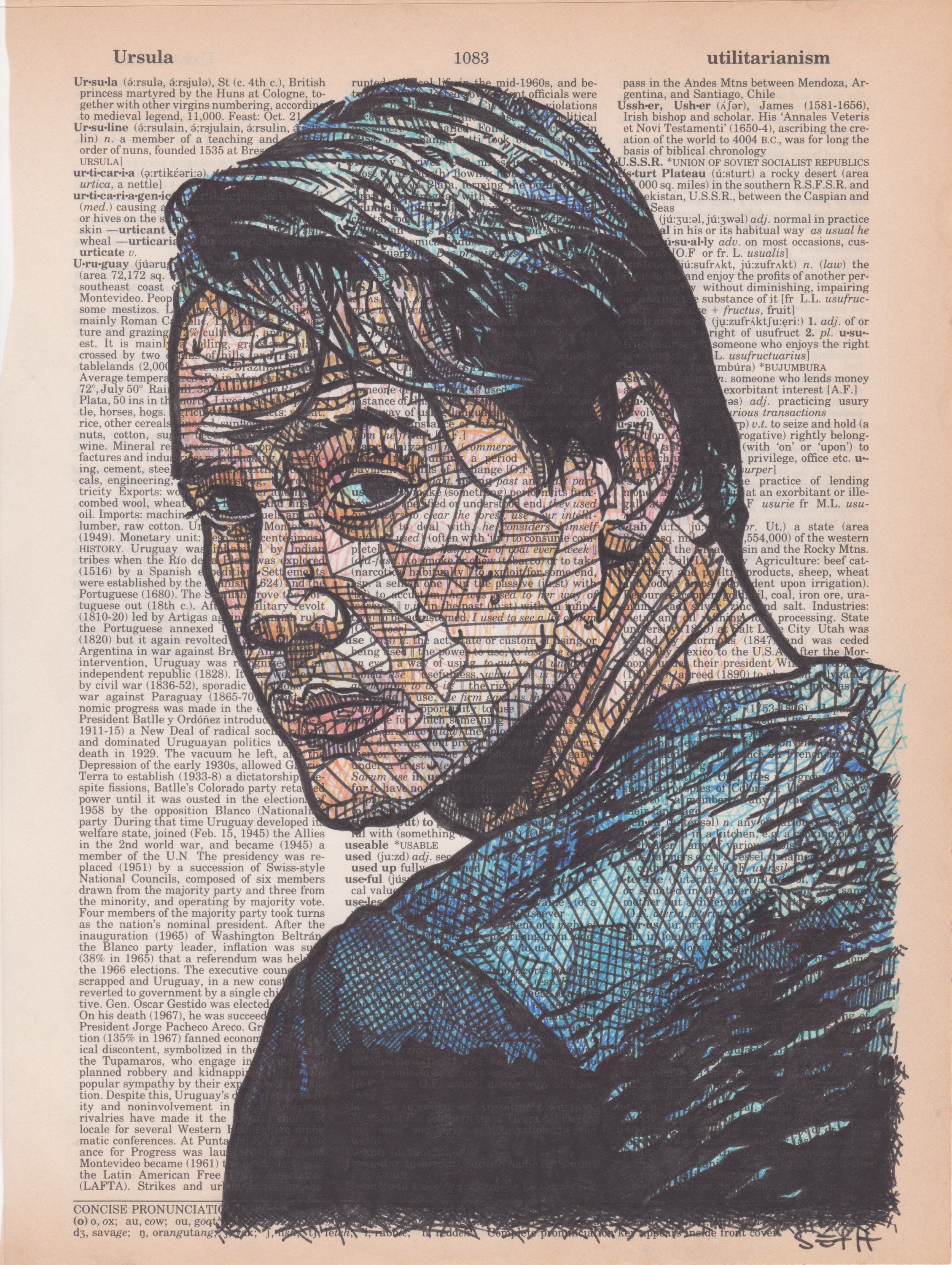 Keanu Reeves como Johnny Utah dibujado en la página del | Etsy