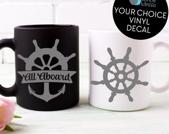 Welcome Aboard Vinyl Decal Wall Sticker Ship's Wheel Ship - Etsy
