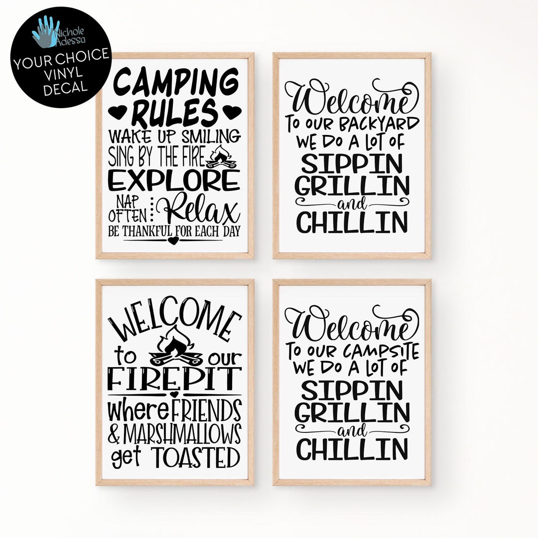 Camping Sign Vinyl Decal / Outdoors - Etsy