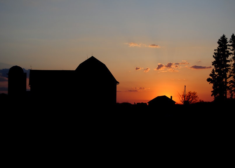 Sunset Farm Farmhouse Decor Home Decor Scenic Wall Art | Etsy