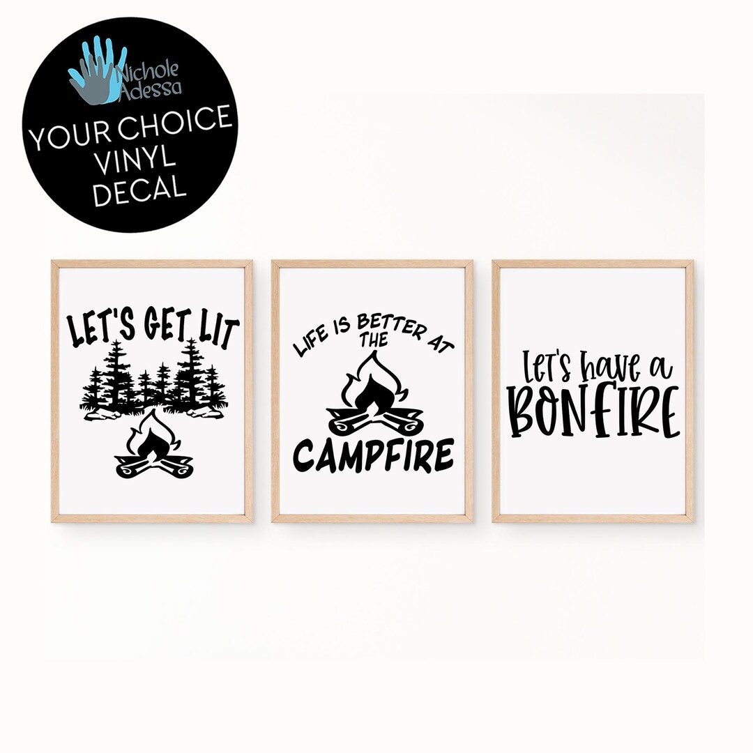 Campfire Vinyl Decals / Camping Decor - Etsy