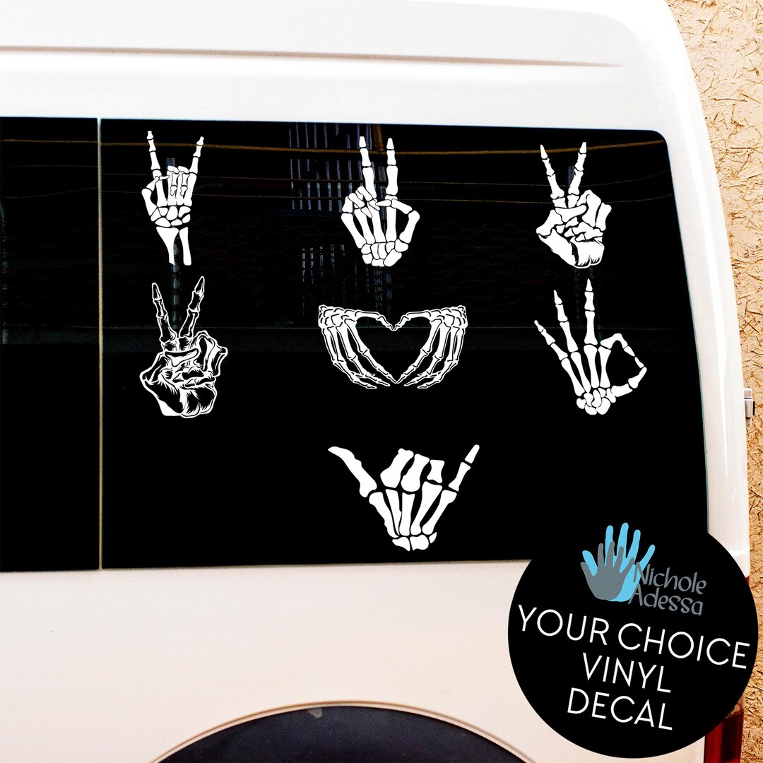 Skeleton Hand Vinyl Decal / Halloween Decor - Etsy