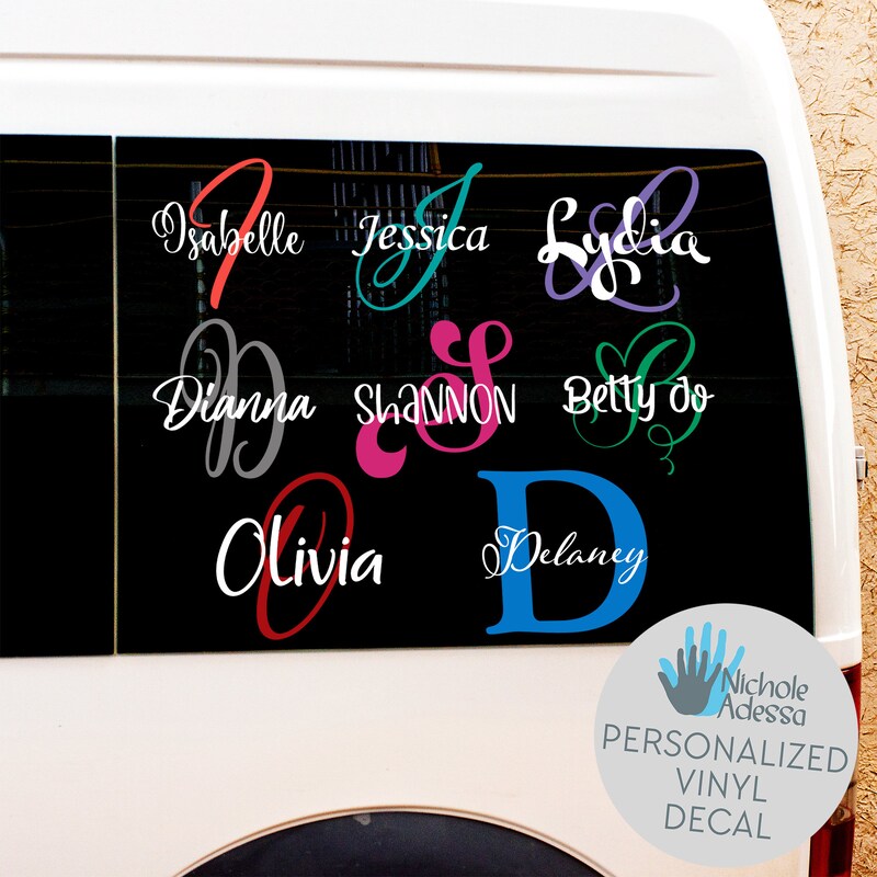 Monogram Vinyl Decal - Etsy