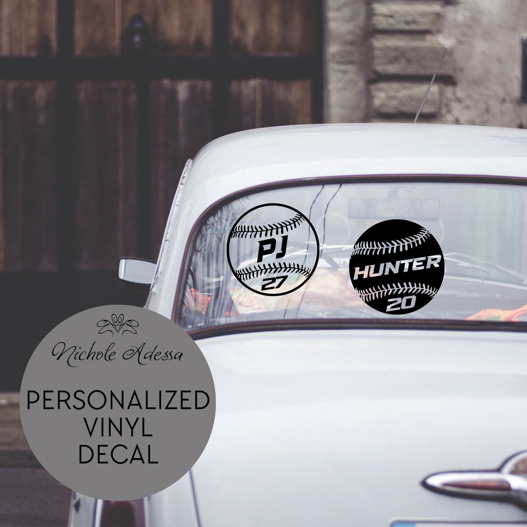 Personalized Baseball Vinyl Decal / Player / Number - Etsy