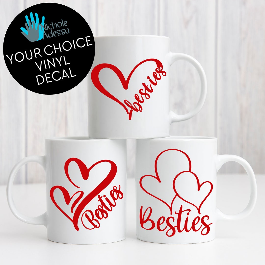 Besties With Heart Vinyl Decal - Etsy