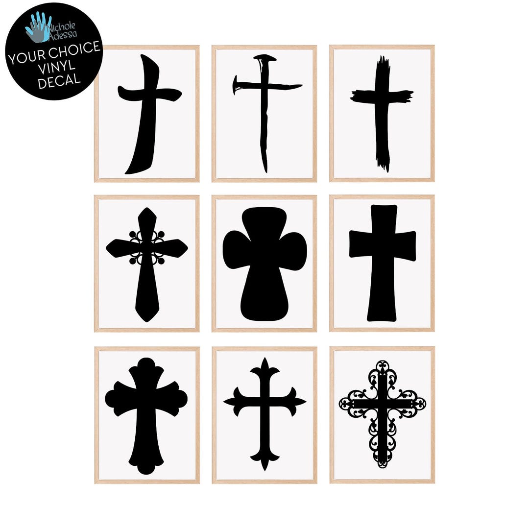 Religious Cross Vinyl Decals / Religious Decor - Etsy