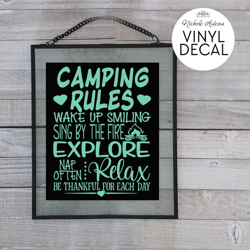 Camping Rules Decal - Etsy