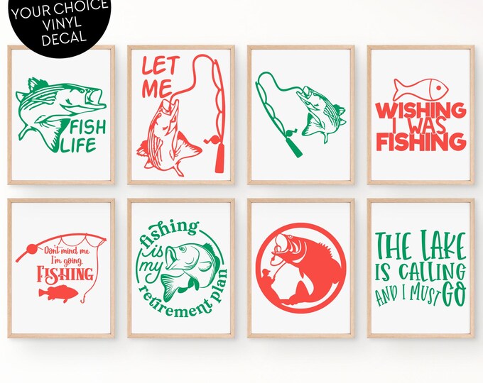 Fishing Vinyl Decals 2, Outdoor Decals, Car Decals, Laptop Decal ...