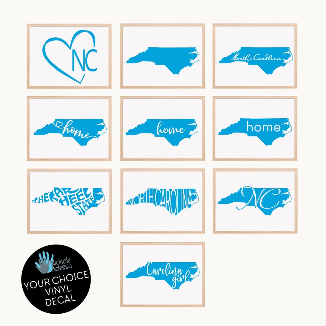 North Carolina Vinyl Decal - Etsy