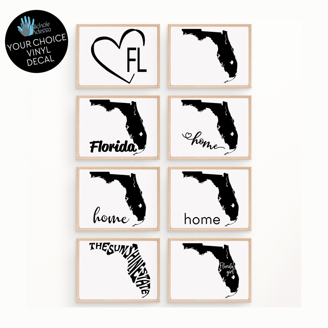 Florida Vinyl Decals / FL State Decor - Etsy