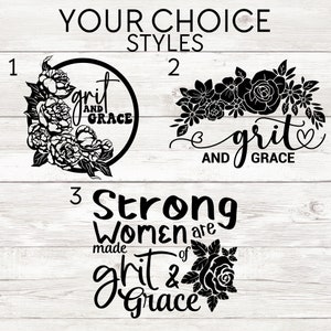 Grit and Grace Vinyl Decals / Inspirational Decor - Etsy