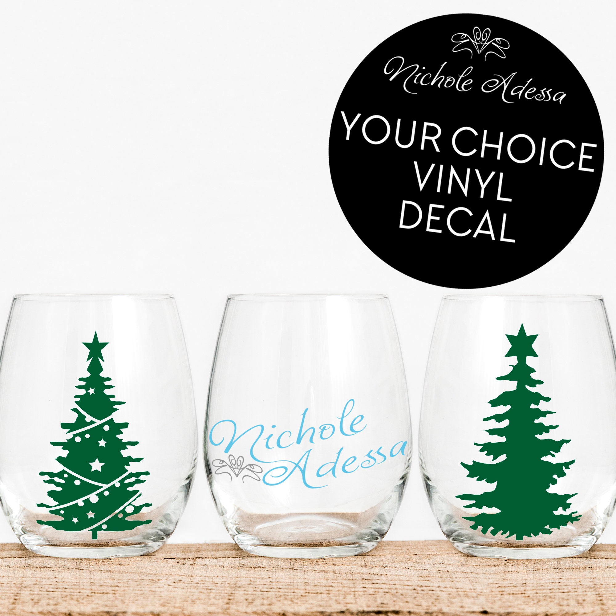 Christmas Tree Vinyl Decal | Etsy
