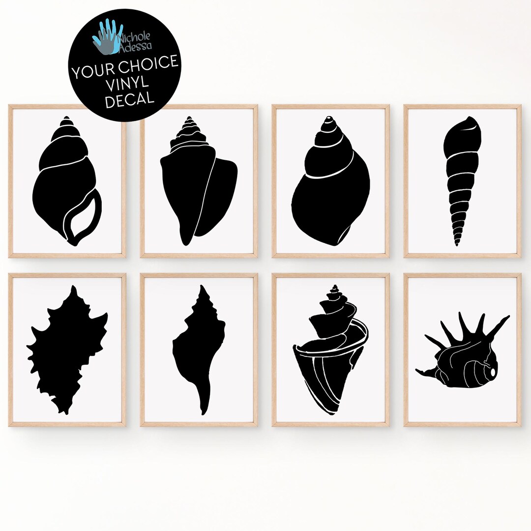 Beach Seashell Vinyl Decals / Beach House Decor - Etsy