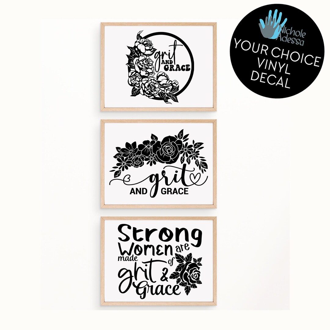 Grit and Grace Vinyl Decals / Inspirational Decor - Etsy