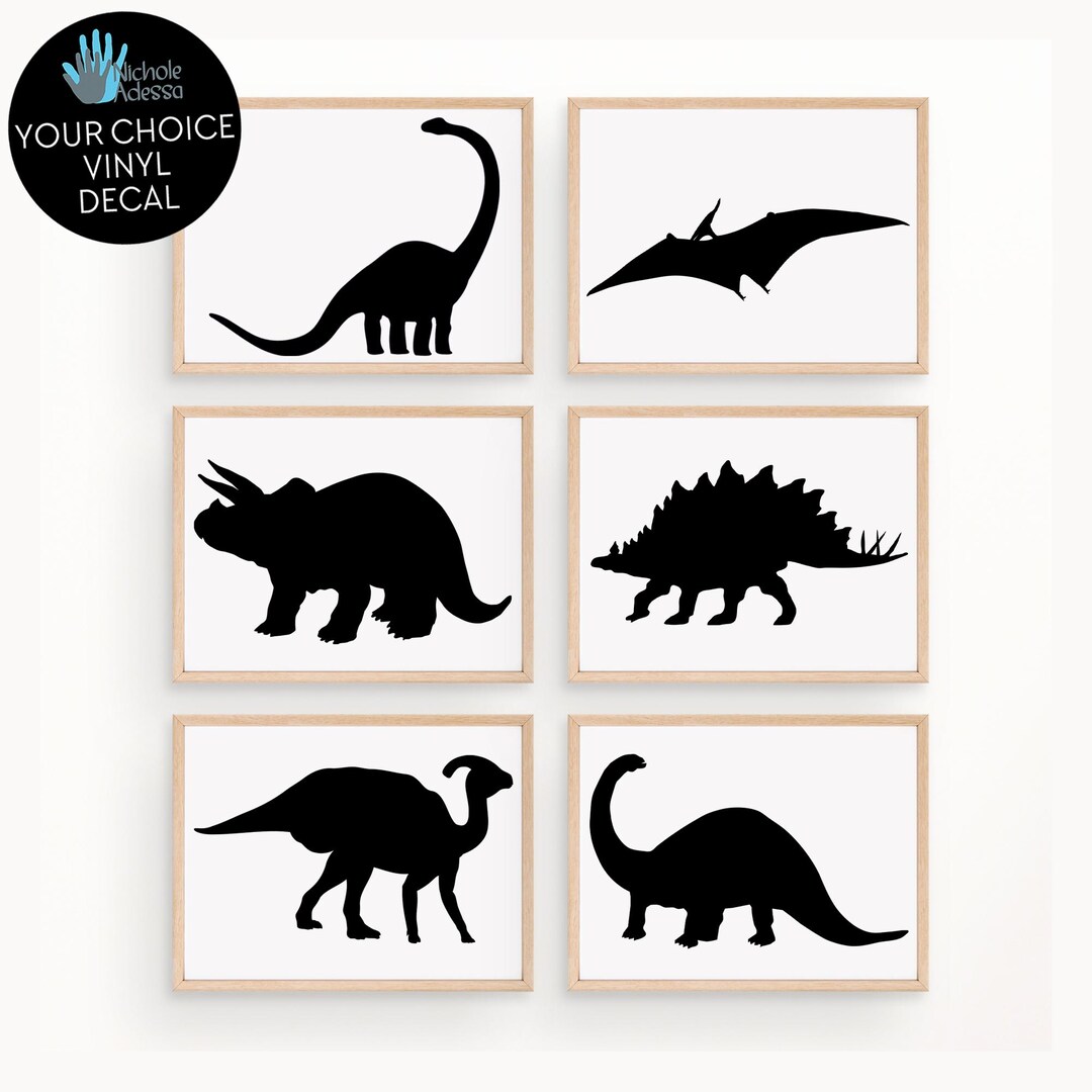Dinosaur Silhouette Vinyl Decals / Kid's Room Decor - Etsy