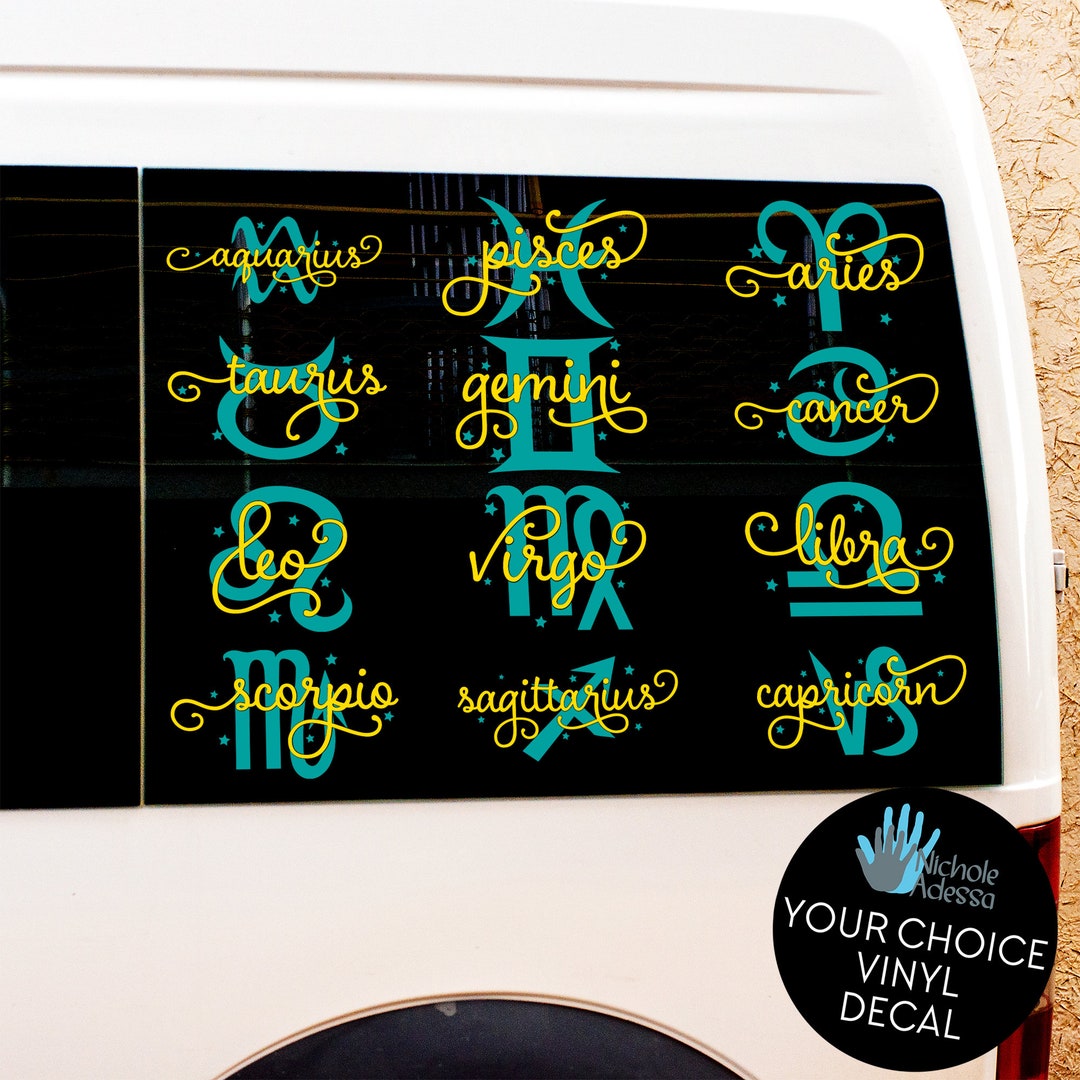 2-color Zodiac Sign Vinyl Decal - Etsy