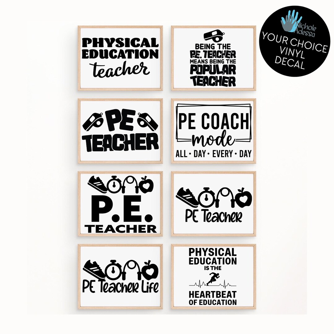 Physical Education Teacher Vinyl Decals / School Decor - Etsy
