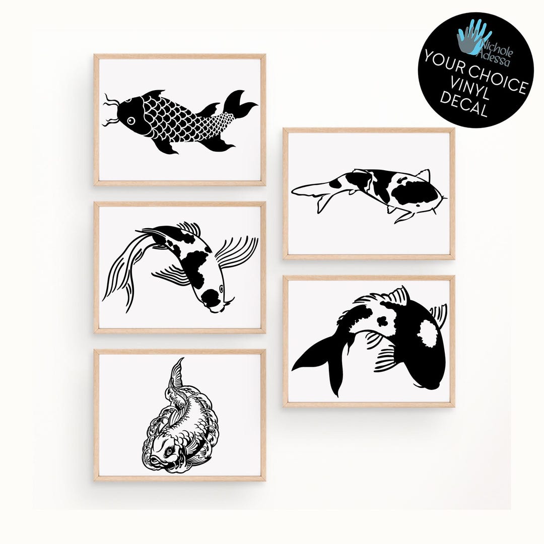 Koi Fish Vinyl Decal / Sea Life Decor - Etsy