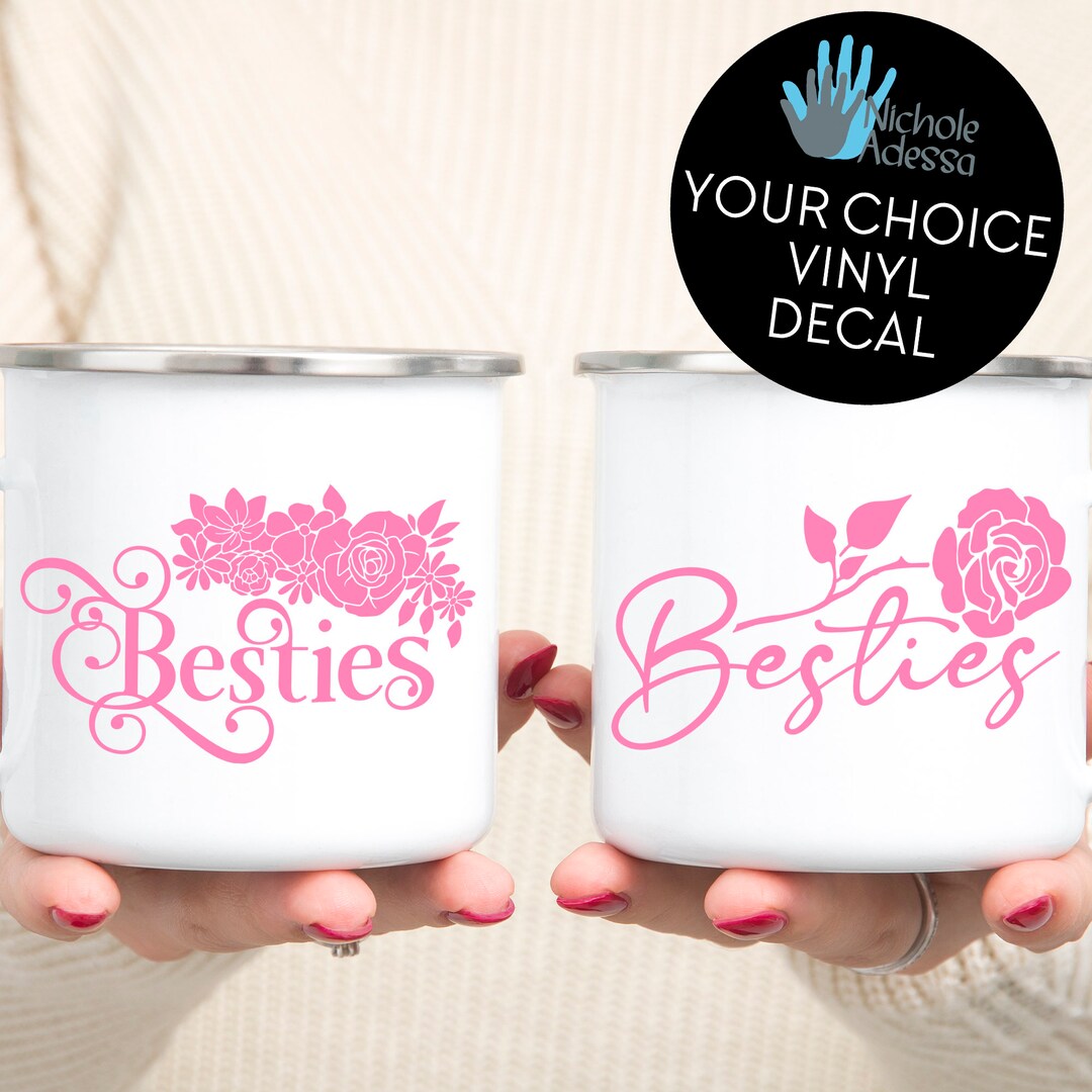 Besties With Flowers Vinyl Decal - Etsy