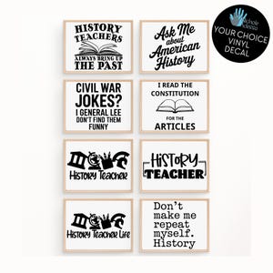 History Teacher Vinyl Decals / School Decor - Etsy
