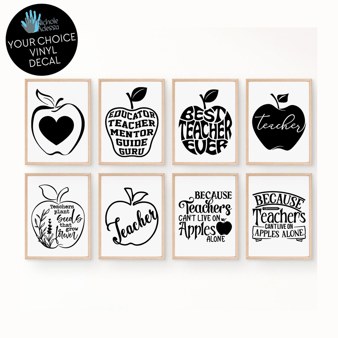 Teacher Apple Vinyl Decals / School Decor - Etsy