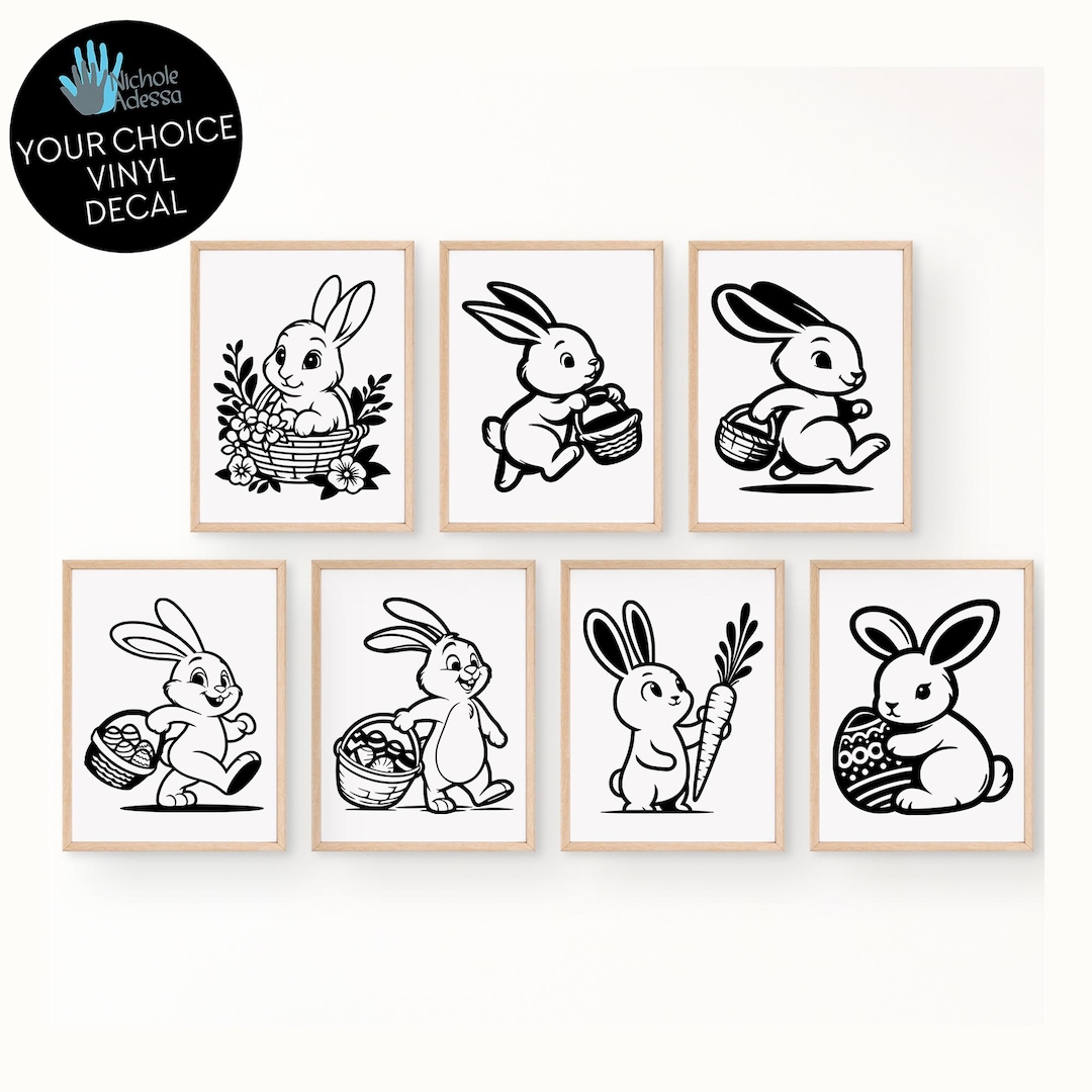 Easter Bunny Vinyl Decals / Holiday Decor - Etsy