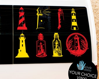 ANCHOR LIGHTHOUSE Line Drawing Vinyl Decal Sticker, Lighthouse Truck ...