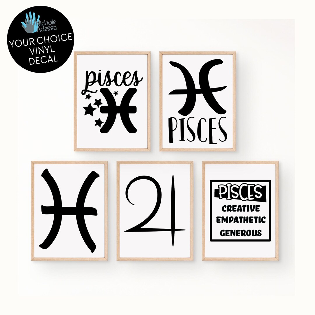 Pisces Vinyl Decal / Zodiac Sign Decor - Etsy