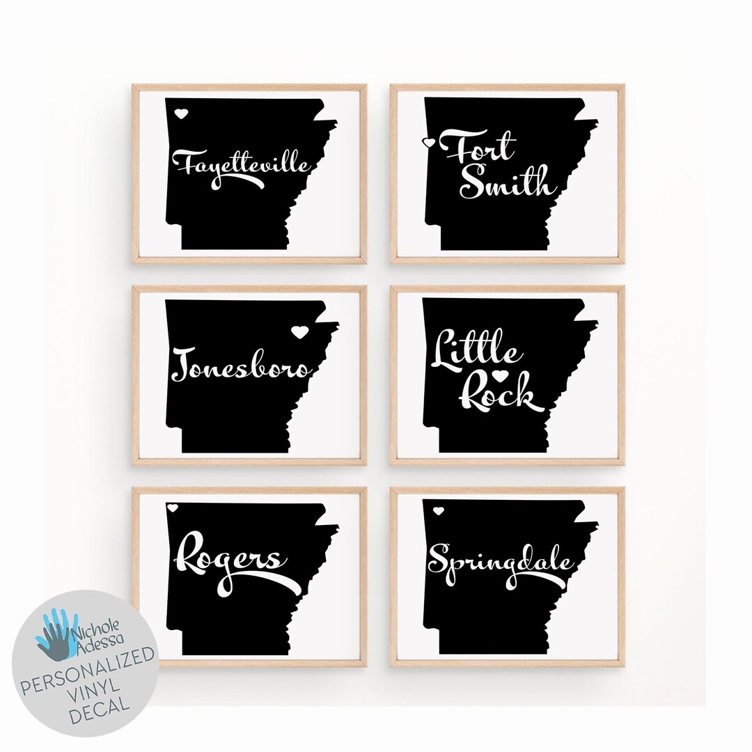 Personalized Arkansas Vinyl Decals / AR State Decor - Etsy