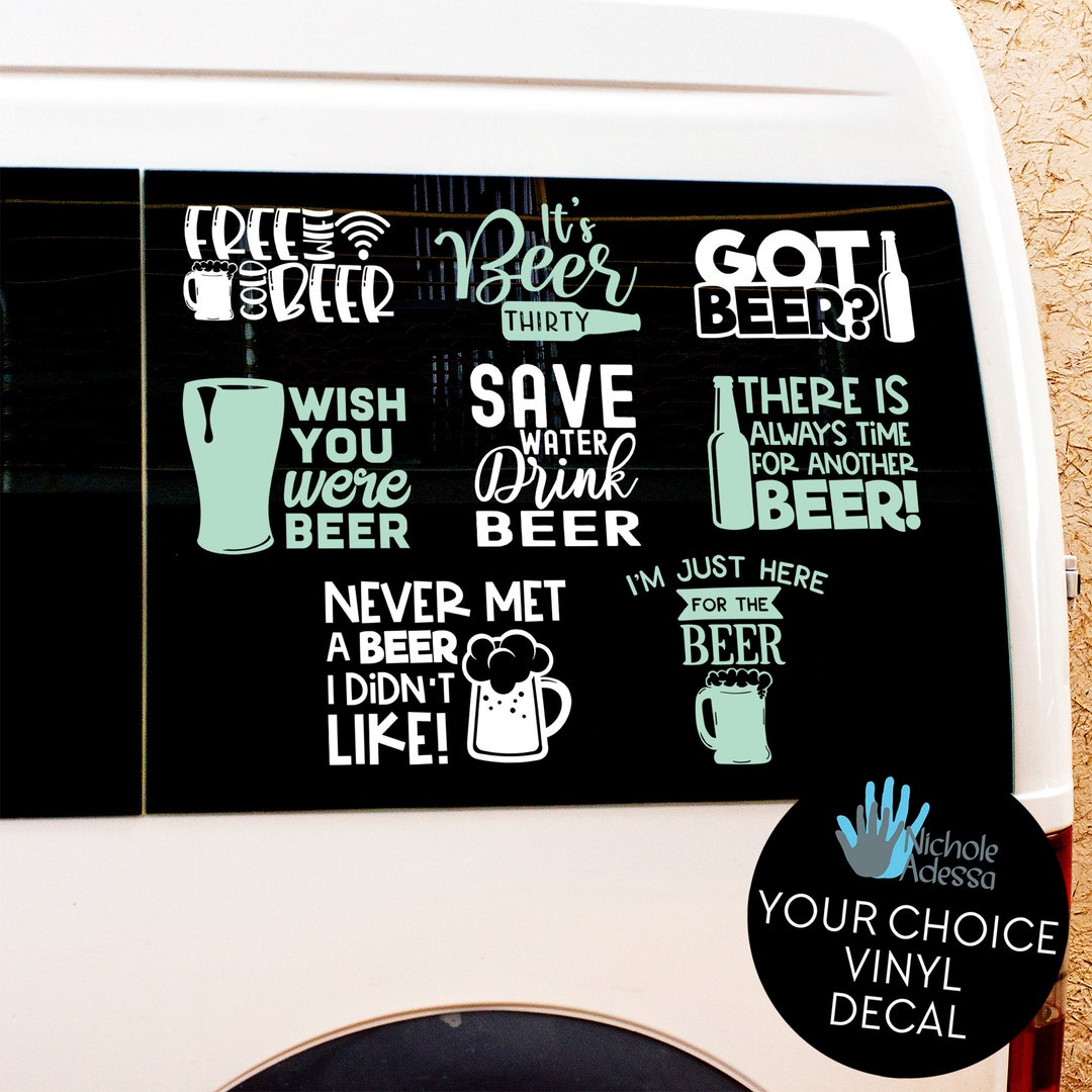 Drink Beer Vinyl Decal - Etsy