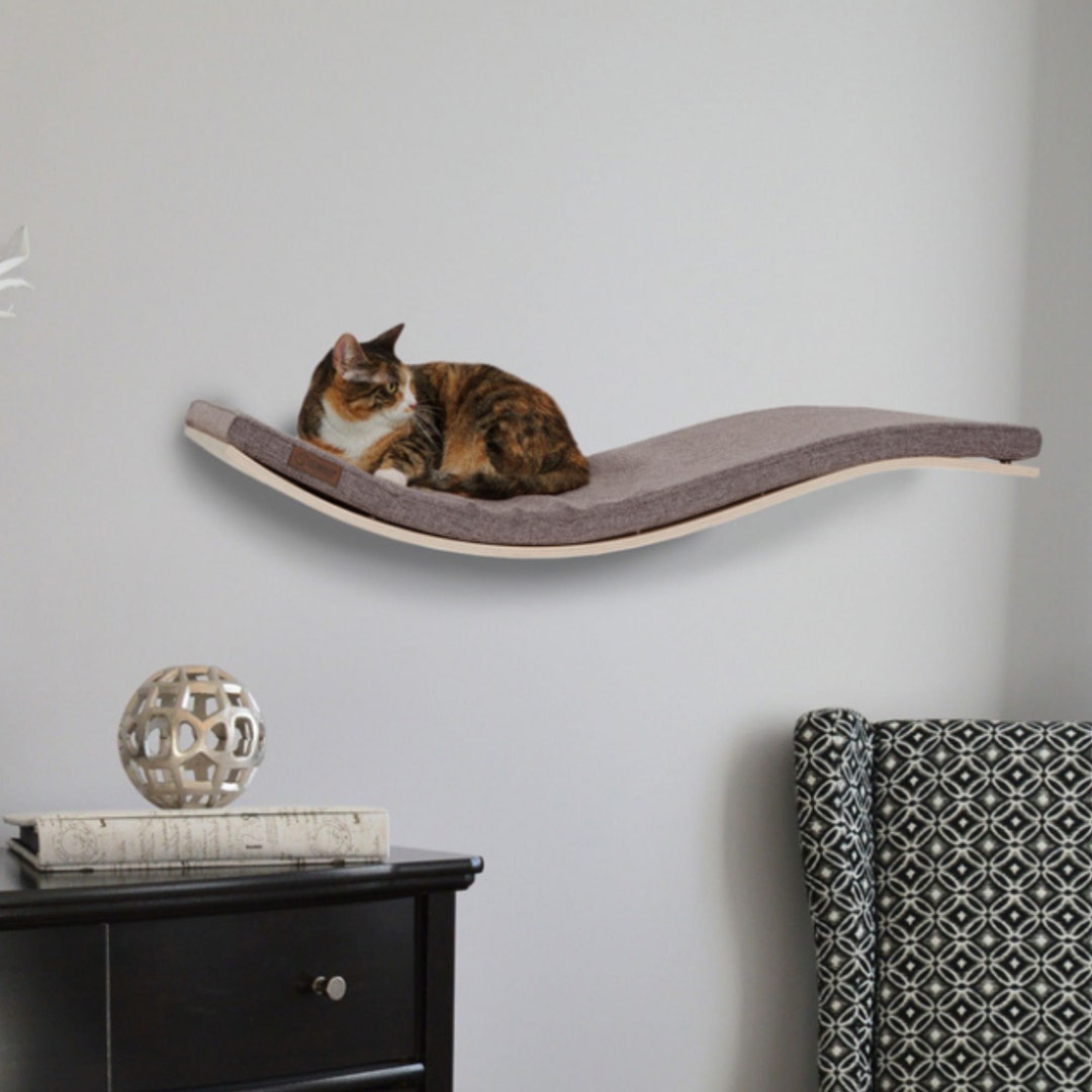 Cat Shelf for Wall by Cosyanddozy Cat Bed Wall Mounted Made From Solid ...
