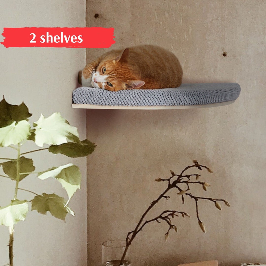 Cat Corner Wall Shelves Bundle, 2 Cat Corner Wall Beds, Luxury Cat Wall ...