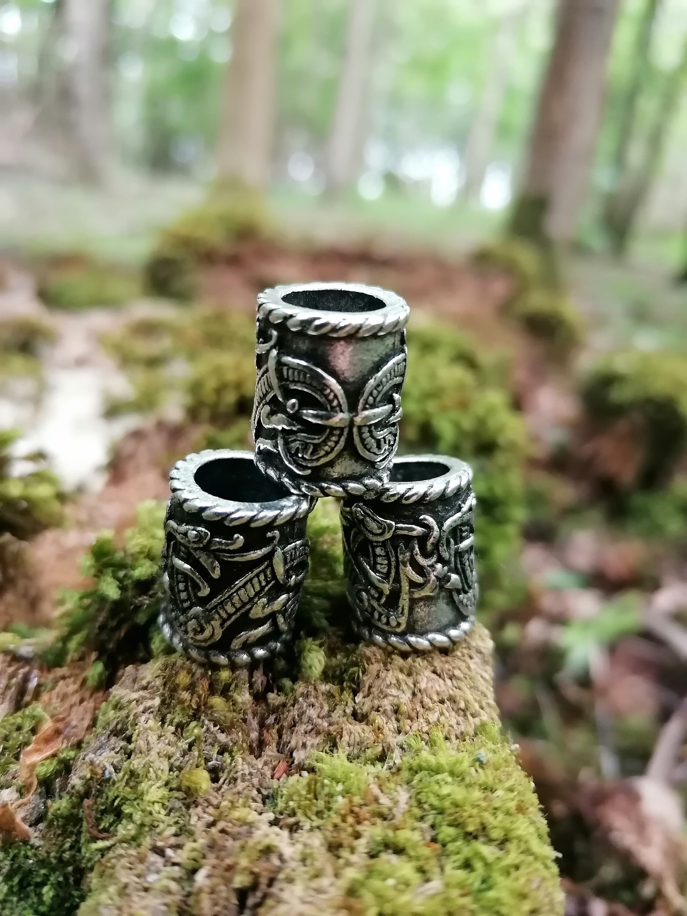 JORMUNGANDR Large Viking Beard Ring Jelling Style Dragon - Etsy