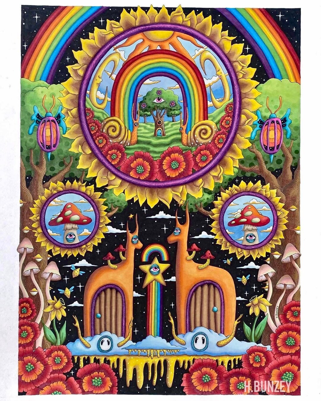 Daybreak Symphony Original 18x24 Inch Drawing - Etsy