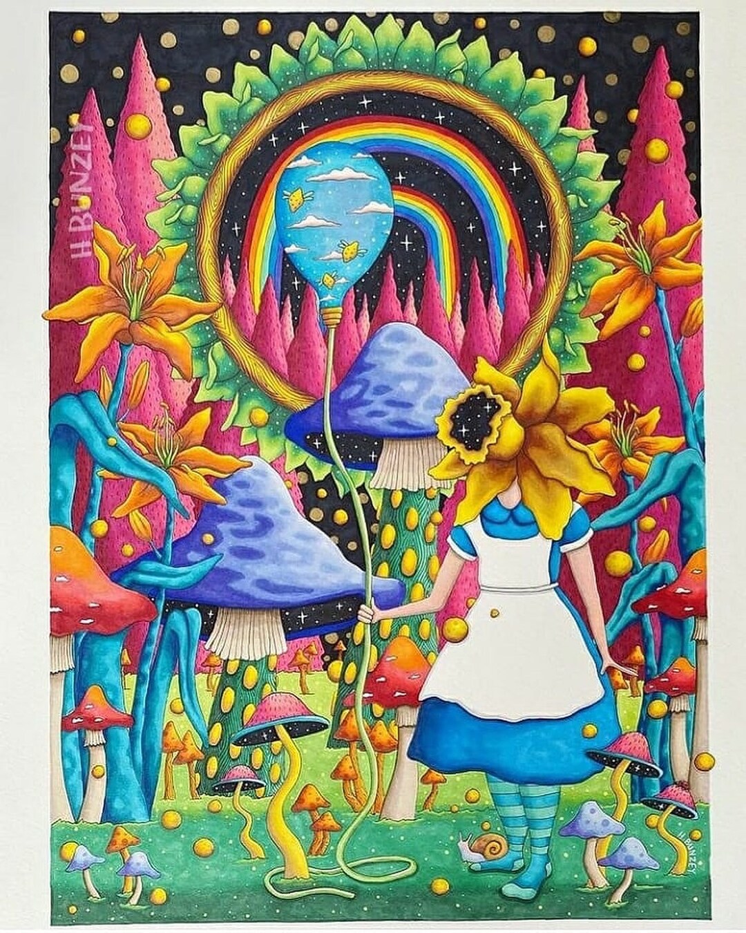 18x24 Original Drawing “go Ask Alice” - Etsy