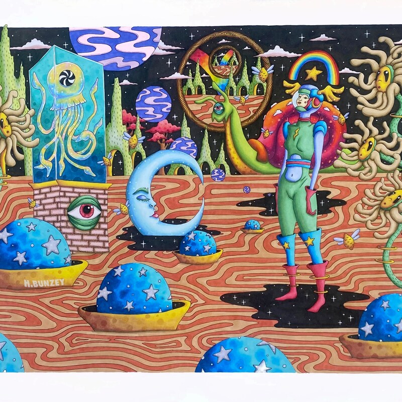Psychedelic Drawing - Etsy