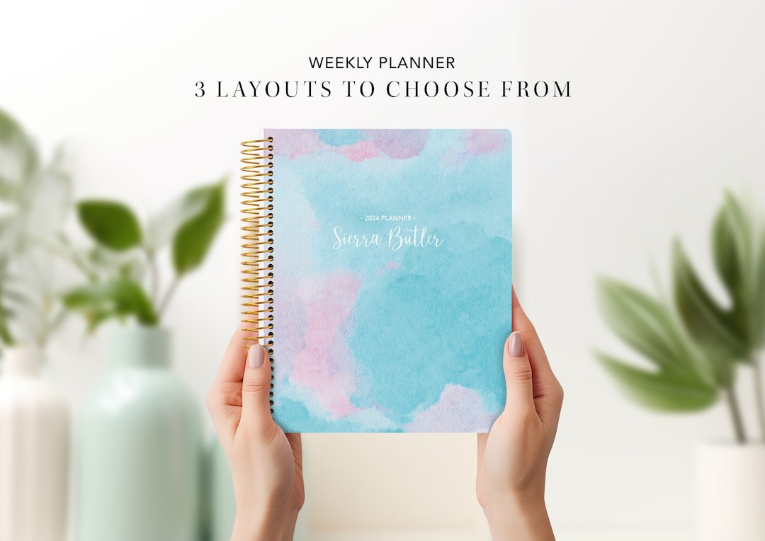 PERSONALIZED WEEKLY PLANNER 2024 2025 7x9 12 Month Planner Student ...