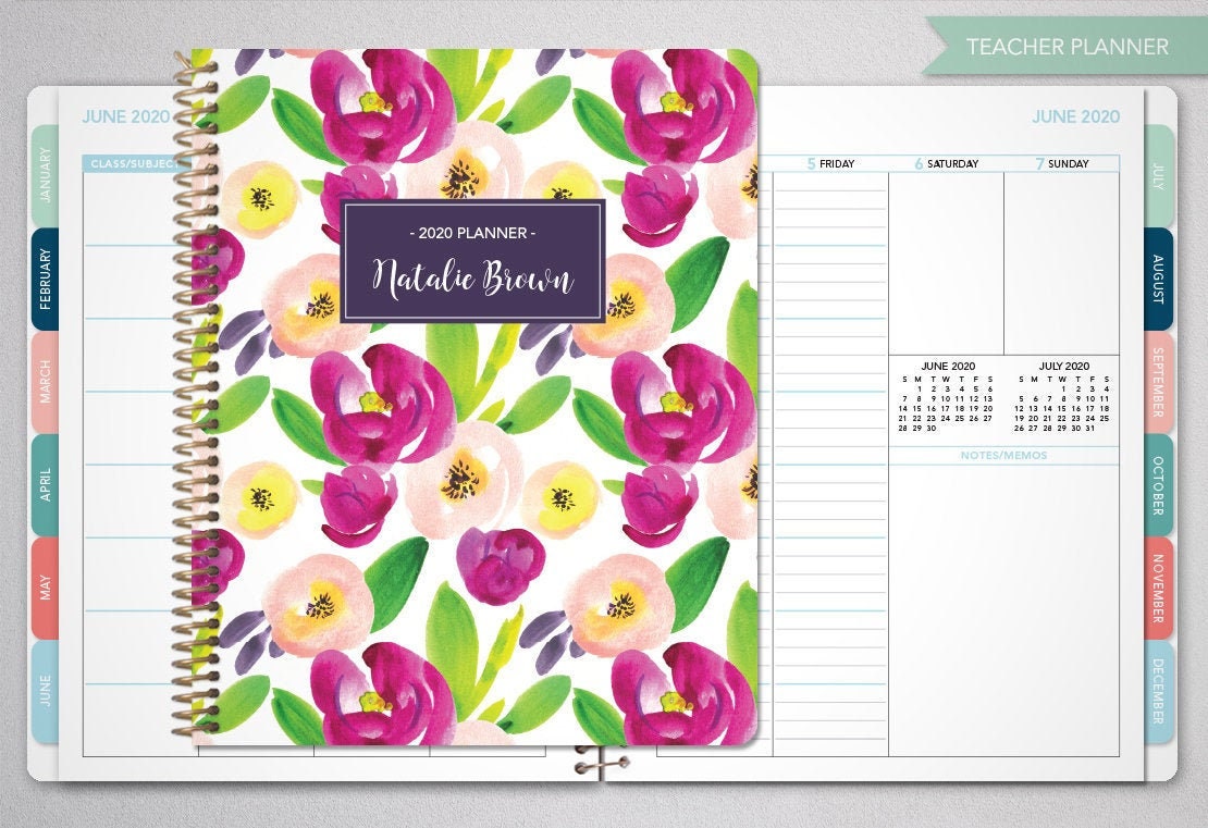 Paper Calendars & Planners TABS weekly calendar blue tropical palms ...