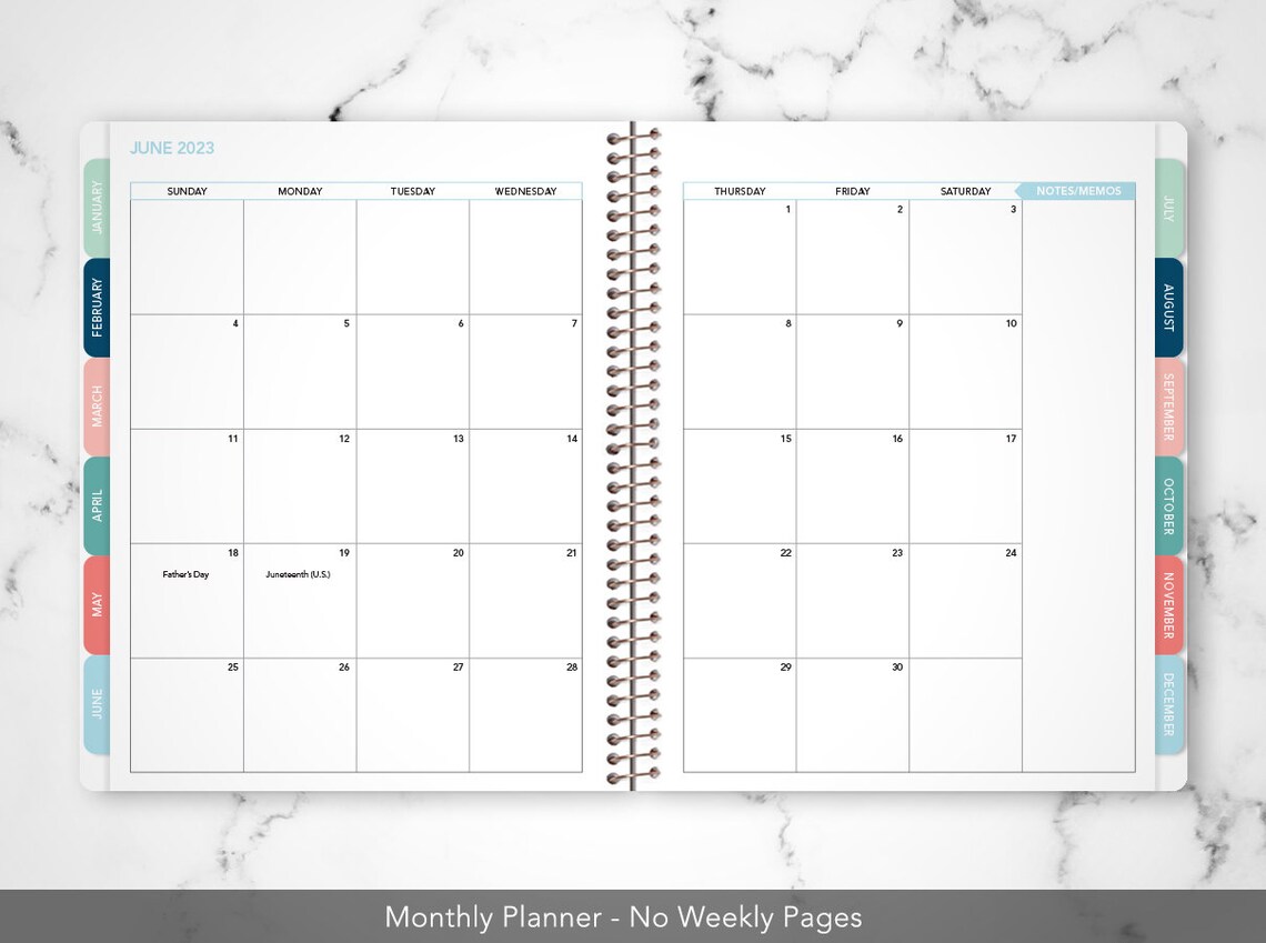 2024 Monthly Planner With TABS 7x9 / 12 Month Calendar / - Etsy Canada