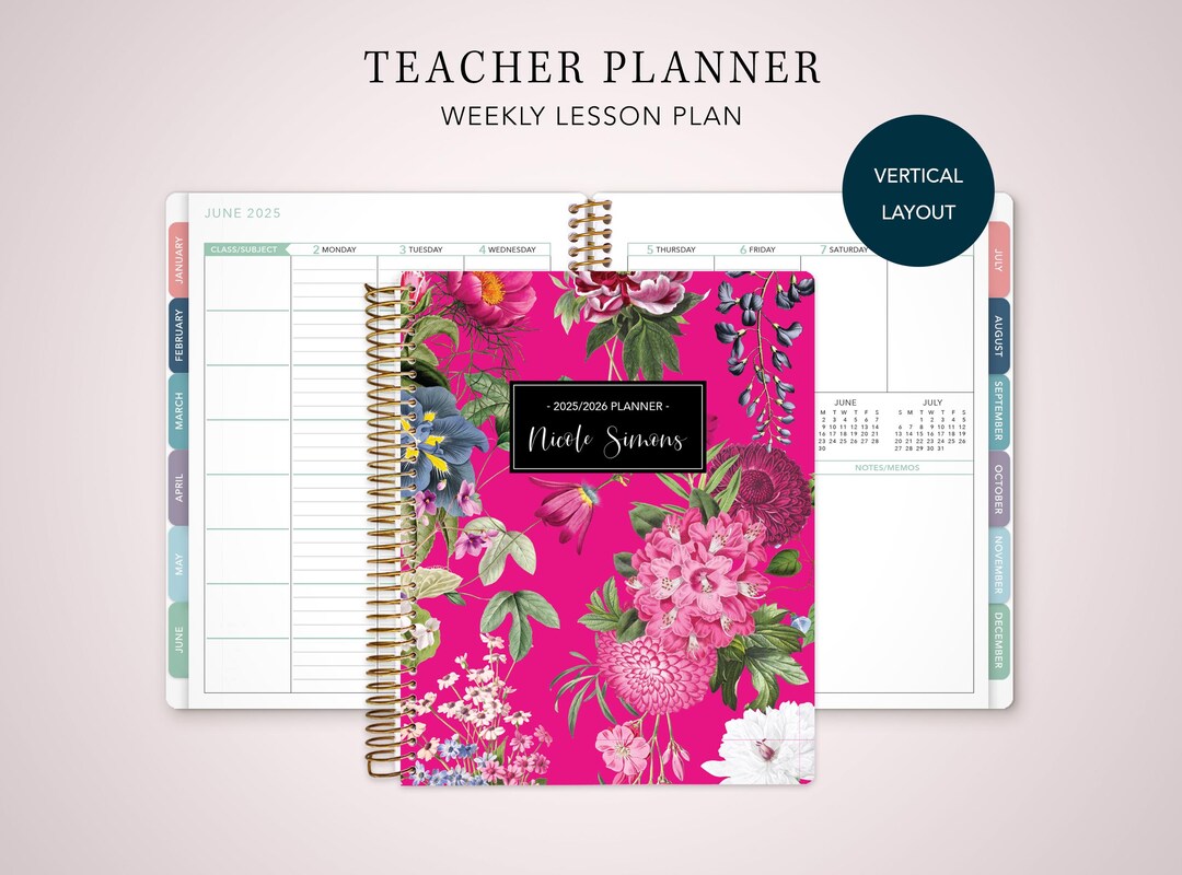 TEACHER PLANNER VERTICAL 7x9 - 2026-2027 Teacher Lesson Plan - Weekly ...