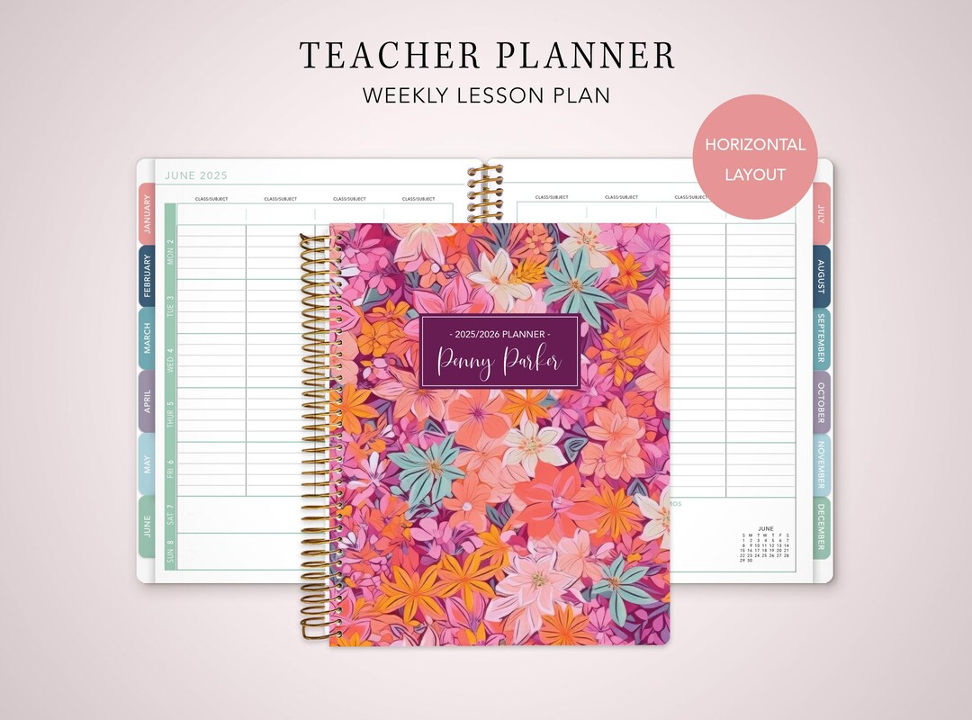 2026 2027 HORIZONTAL TEACHER PLANNER 7x9 2026-2027 Teacher Lesson Plan ...