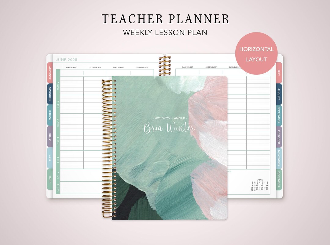 2025 2026 HORIZONTAL TEACHER PLANNER 7x9 2025-2026 Teacher Lesson Plan ...