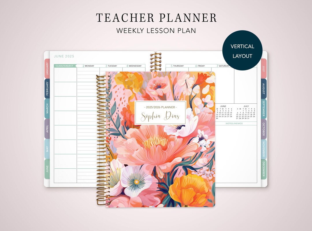 TEACHER PLANNER VERTICAL 7x9 - 2025-2026 Teacher Lesson Plan - Weekly ...