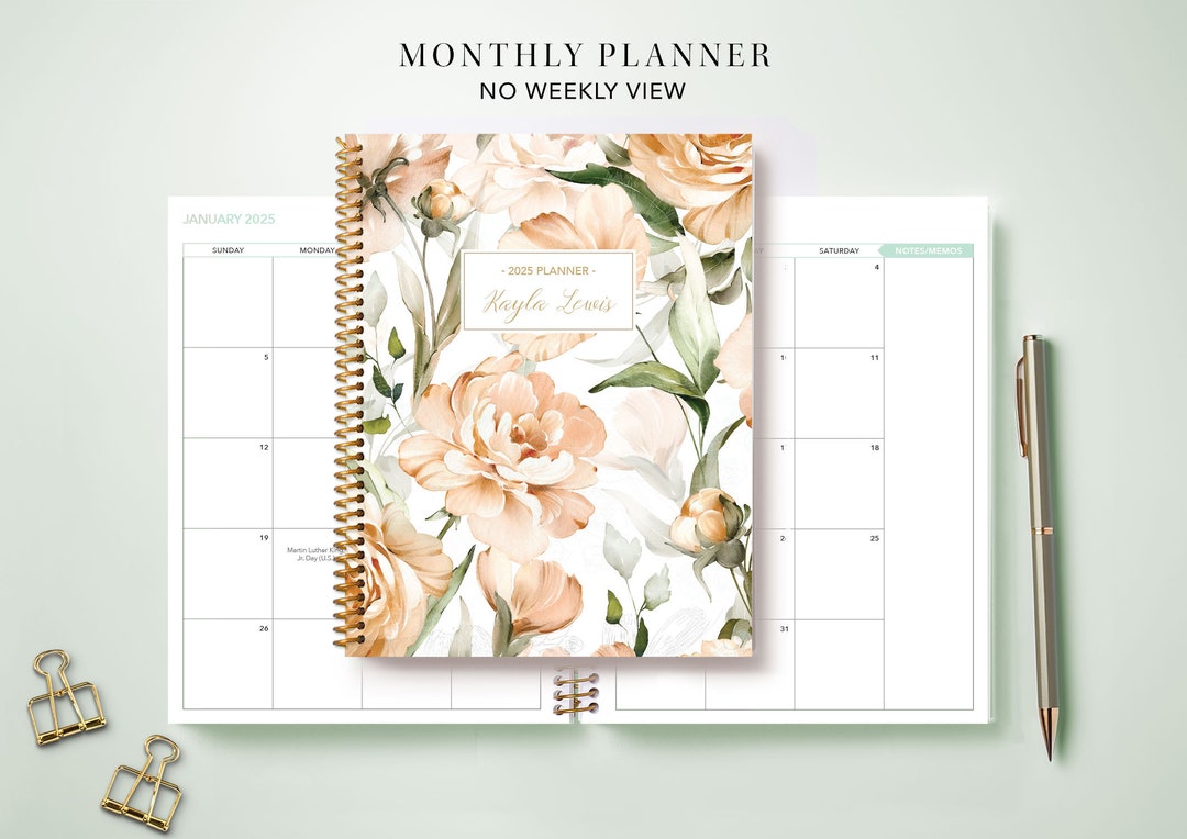 2025 Monthly Planner 7x9 / 12 Month Calendar / Choose Your Start Month ...