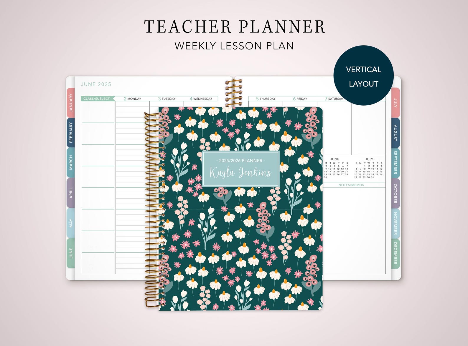 2026 2027 TEACHER PLANNER VERTICAL 7x9 2026-2027 Teacher Lesson Plan ...