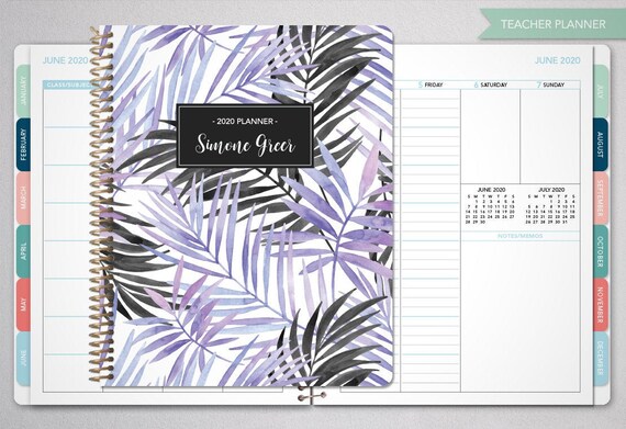 Paper Calendars & Planners TABS weekly calendar blue tropical palms ...