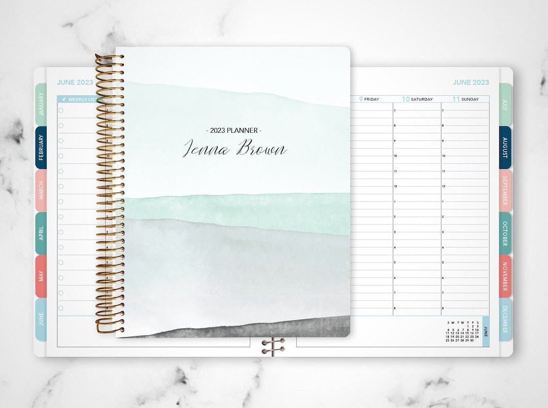 2024 Personalized Planner 2023 2024 7x9 12 Month Planner HOURLY LAYOUT ...